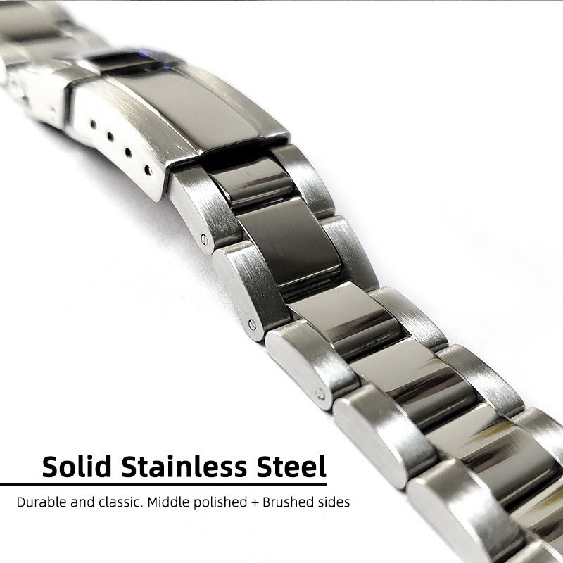 20mm Curved End Stainless Steel Watch Strap for Submariner Water Ghost ...