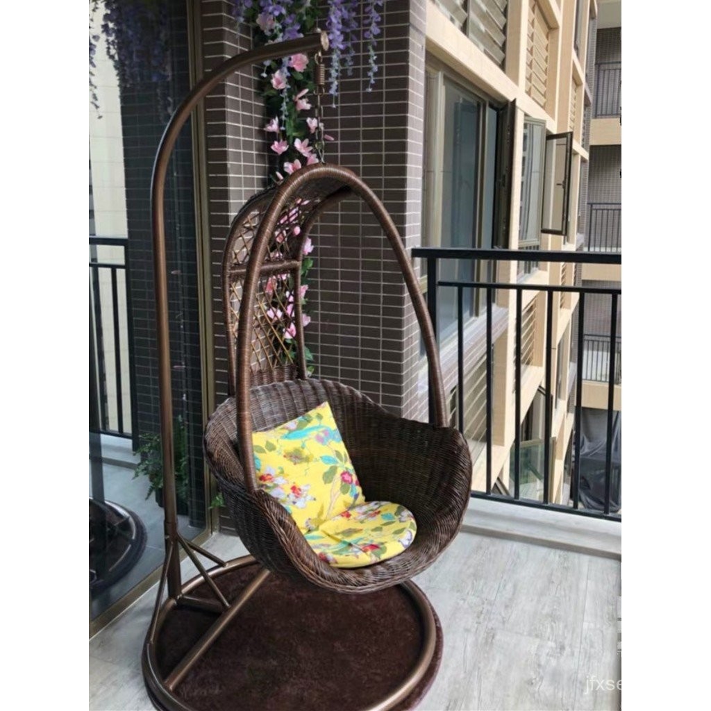 Real Rattan Hanging Basket Hanging Chair Rocking Chair Balcony Bedroom ...