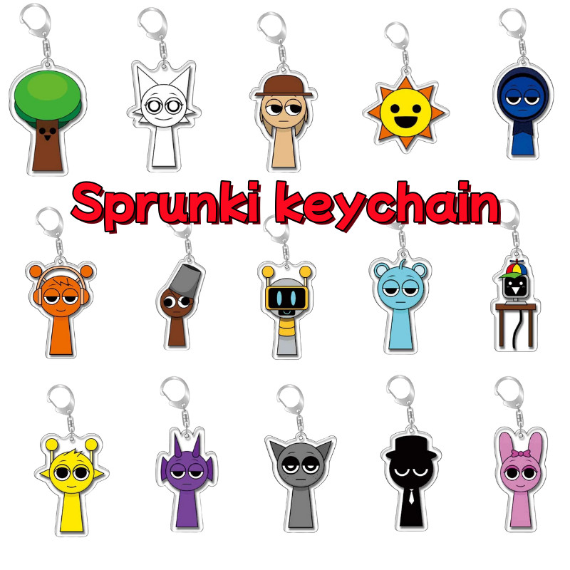 Cartoon Sprunki Keychain Incredibox Sprunki Toy Backpack Pendant ...