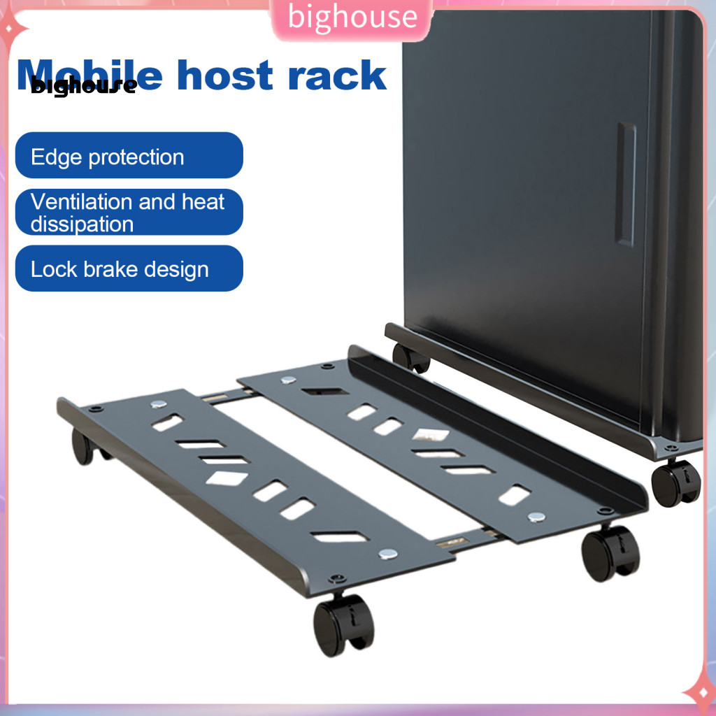 Gaming Pc Tower Stand Adjustable Cpu Steel Rolling Stand with Wheels ...