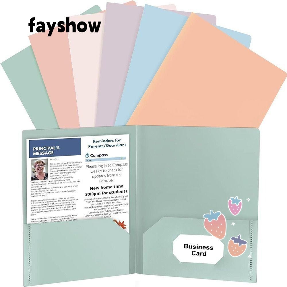 FAY 6pcs File Folders, Colored Tear-resistant Portfolio, Portable ...