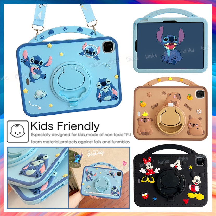 360°Rotation Stand Kid Cute Cartoon Shockproof Tablet Cover Protective ...