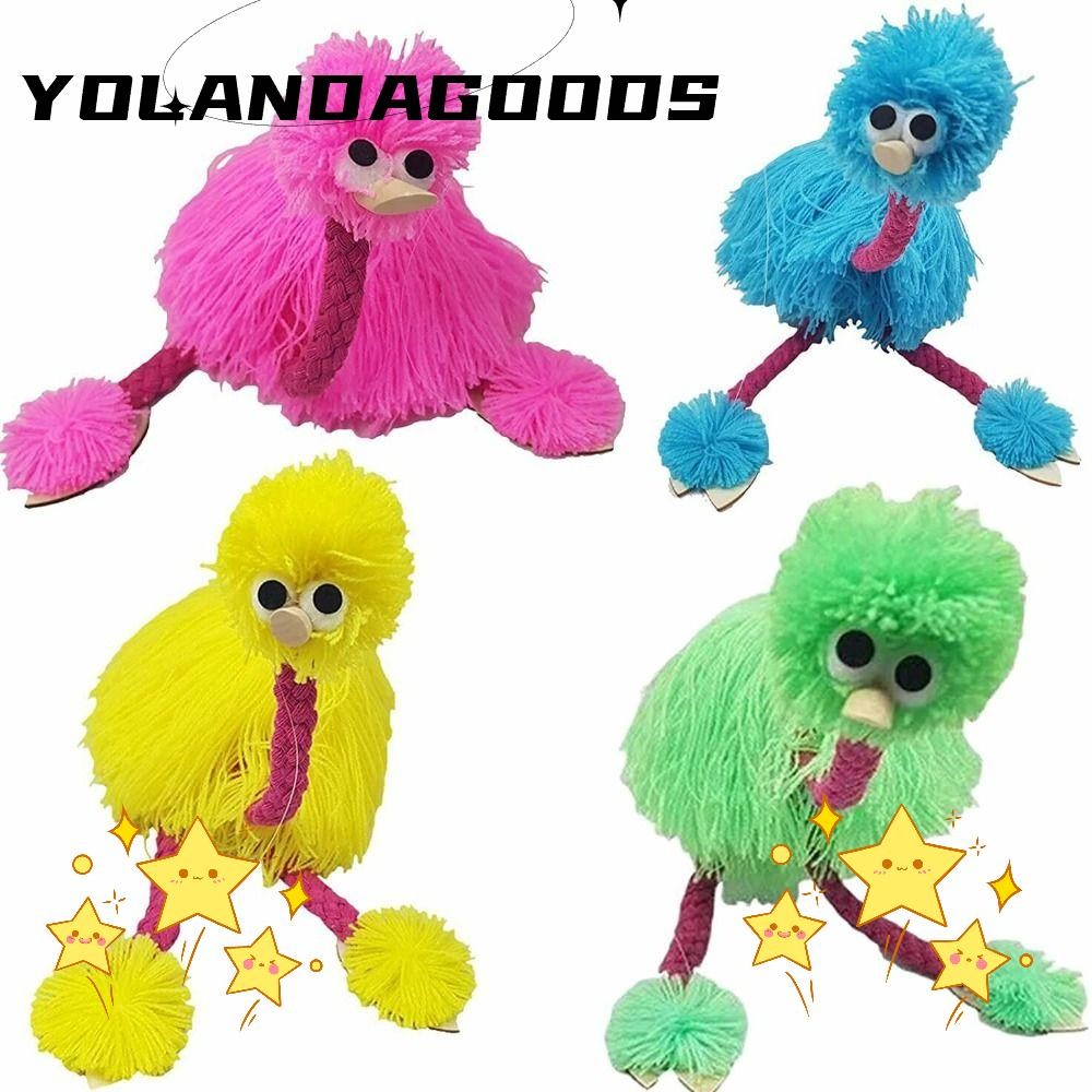 YOLA Ostrich Puppet Stuffed, Plush Toy Stuffed Ostrich Wooden Ostrich ...