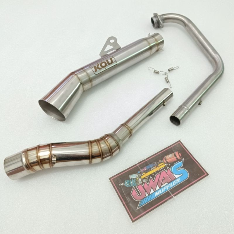Kou mahachai SUPER open spec pipe 1set and big elbow for tmx 125 tmx ...