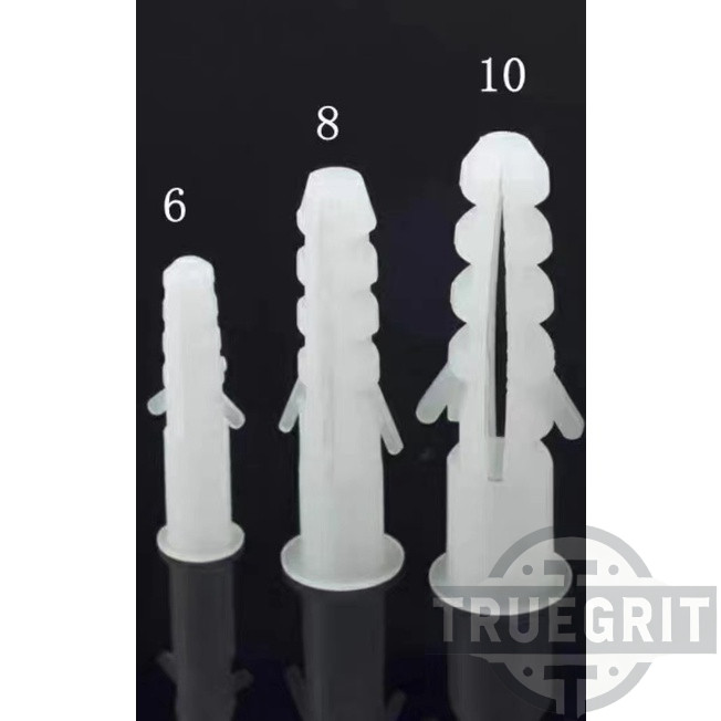 TOX without Screw / White Plastic Tox sold per PACK ( 6mm/8mm/10mm ...