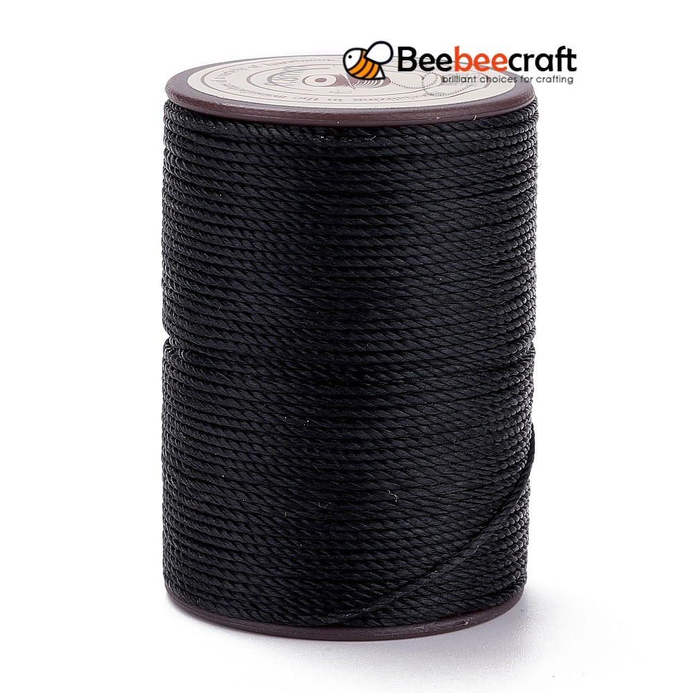 1Roll Round Waxed Polyester Thread String Micro Macrame Cord Twisted ...