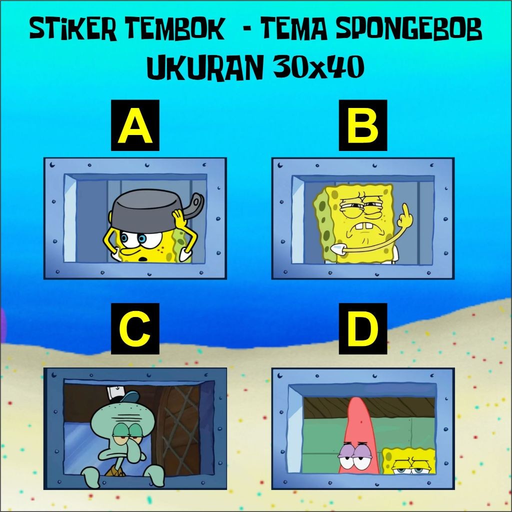 Spongebob Squidward Window Poster/Spongebob Squidward Room Wall Sticker ...