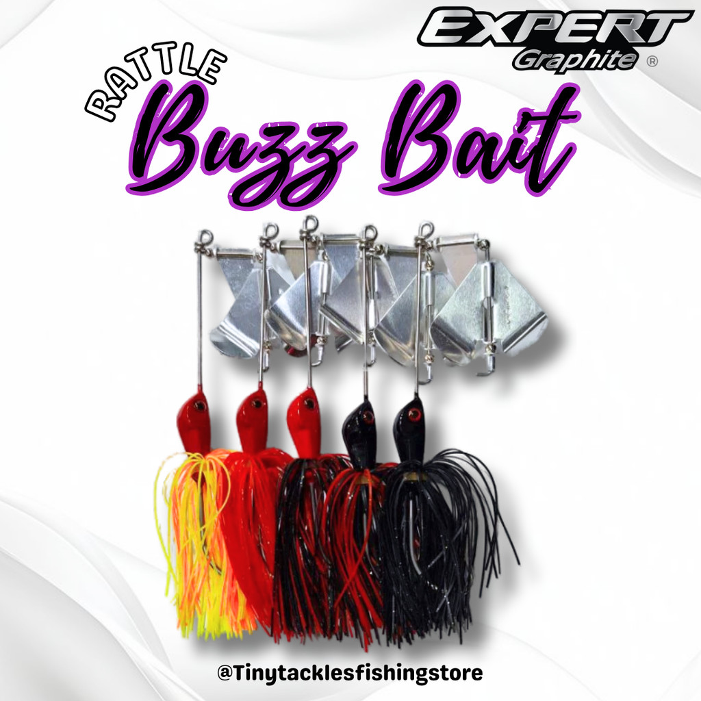 EXPERT GRAPHITE RATTLE SPINNER BAIT / BUZZ BAIT UTK IKAN TOMAN HEAVY ...