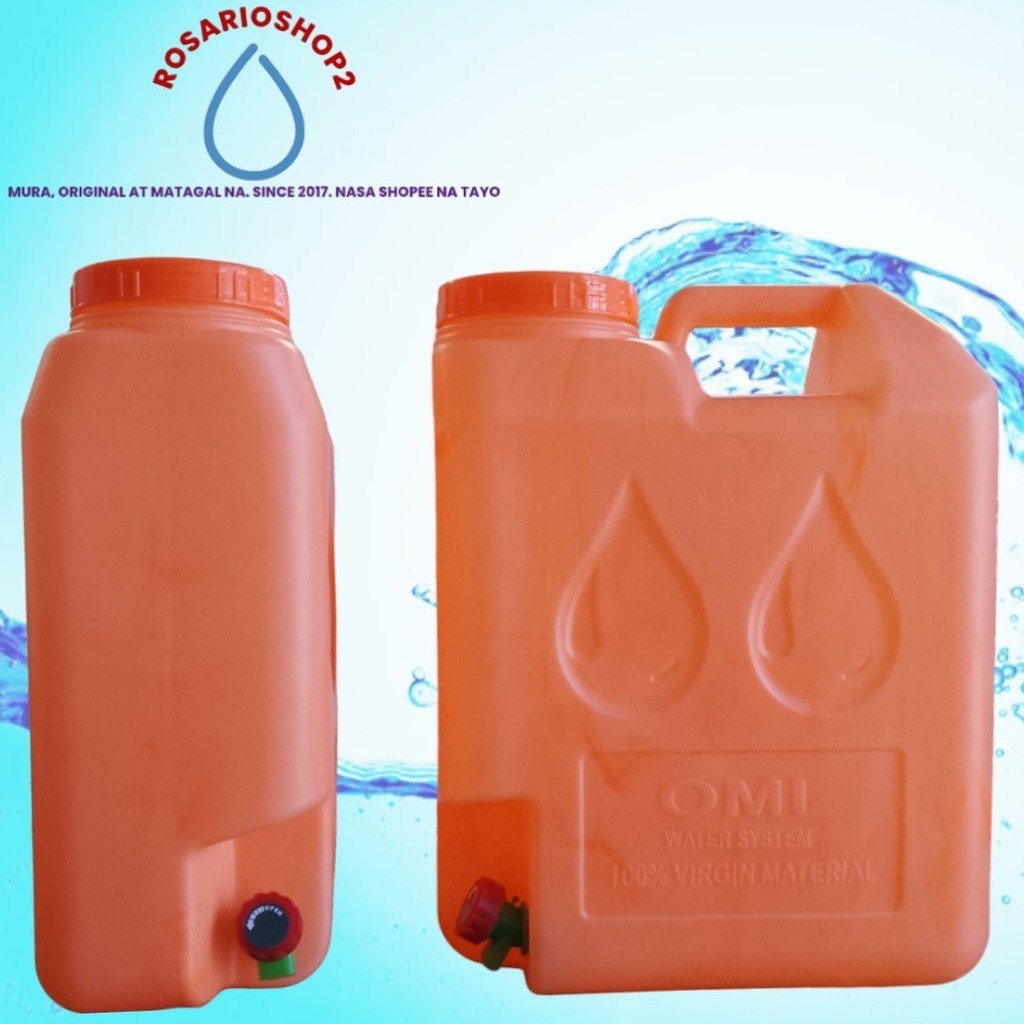 COLOR ORANGE 5 Gallon Slim Jug Water Container Pitcher with Faucet ...