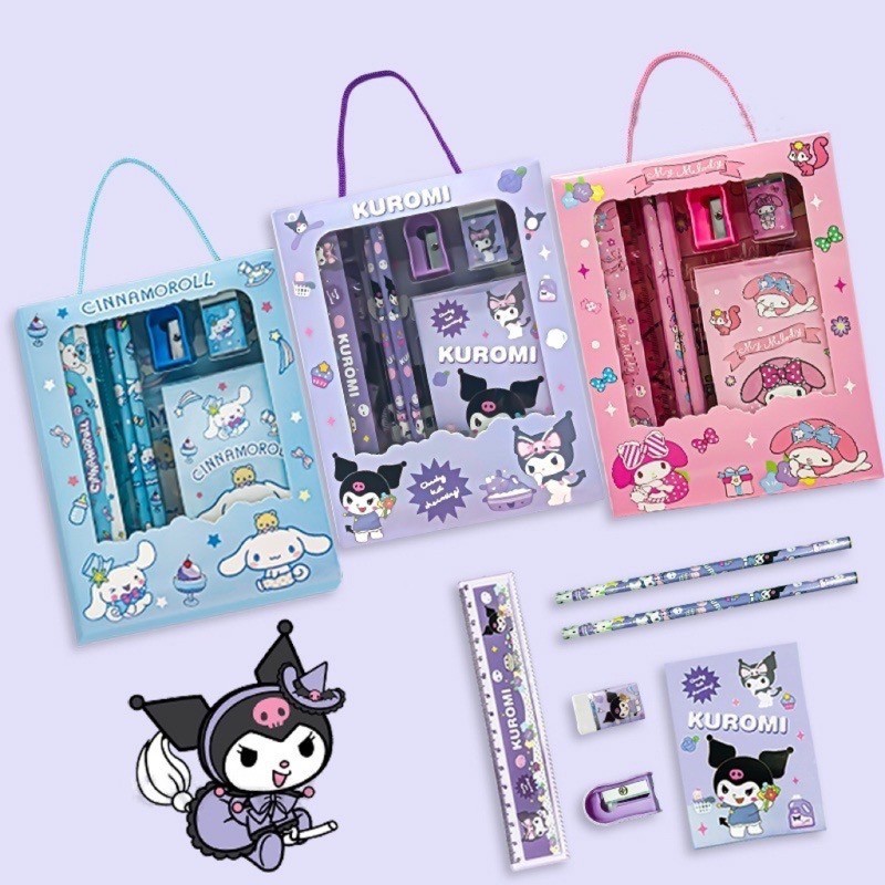 Kuromi Melody Stationery Set Ruler Learning Cartoon Stationery Set Cute ...