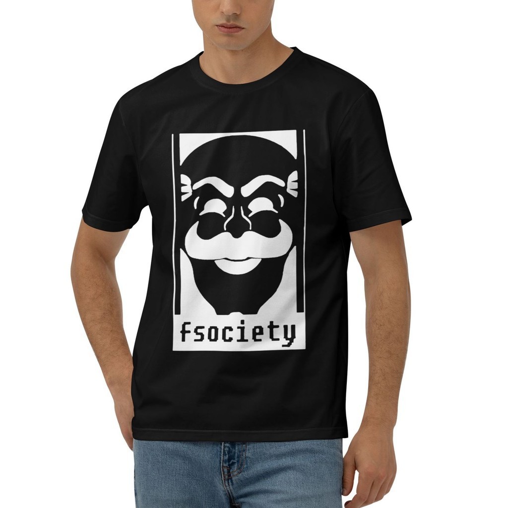 Mr Robot F Society Mask Poster Super Cotton Popular Top Tee Shirt