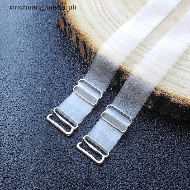 XIN 1Pair High Elastic Fashion Stripe Transparent Bra Strap Button ...