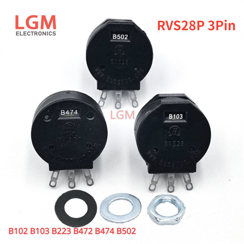 RVS28P 1K 5K 10K 100K 1M Potentiometer Switch 3Pin RVS28 B102 B103 B223 ...