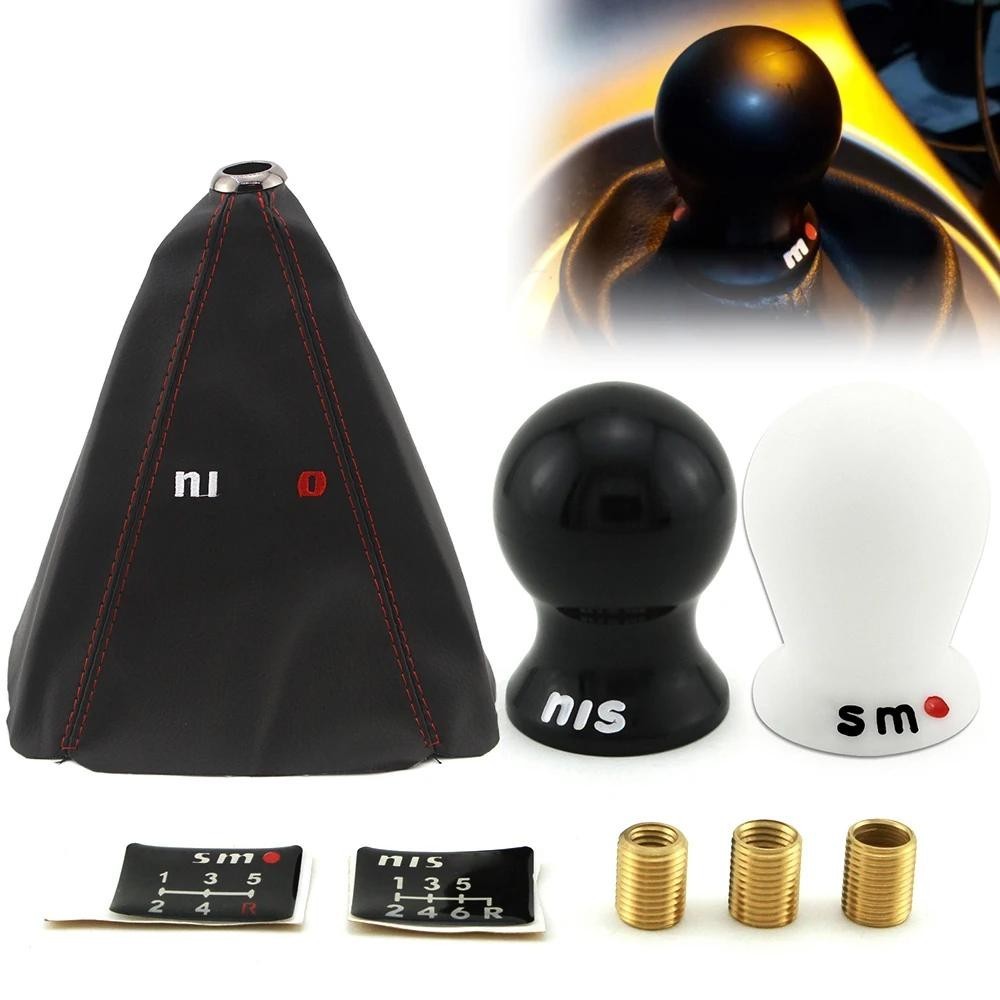 NISMO Car Racing Gear Shift Knob and PU Leahter Shifter Knob Cover Boot ...