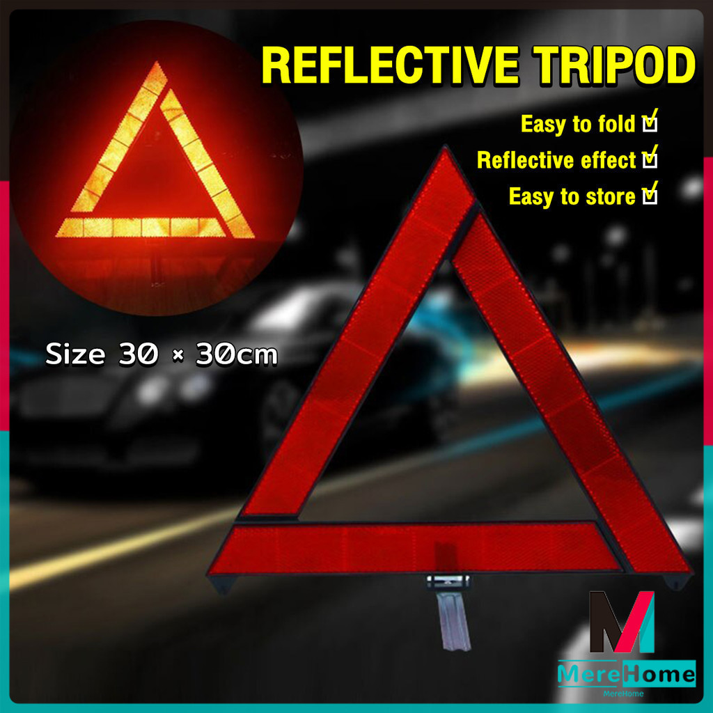 MH Car Emergency Breakdown Warning Triangle Red Reflective Car Tripod ...