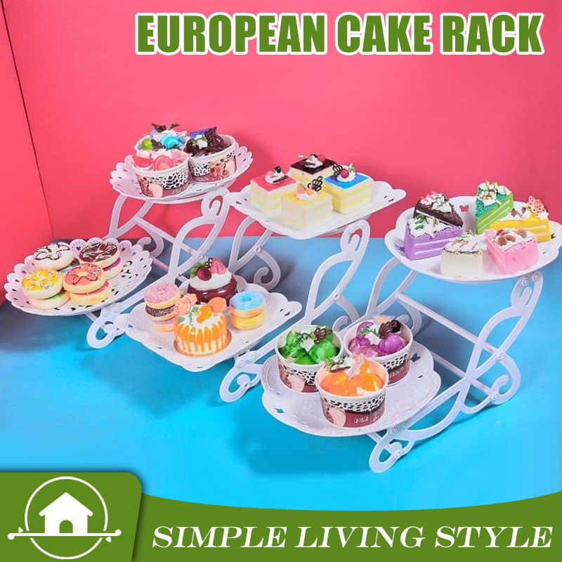 2/3 Layer Plate Cake Display Stand Party Serving Platter Dessert Stand ...