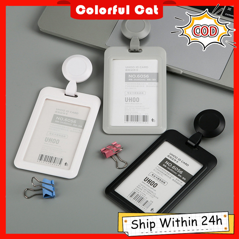 Retractable Pull Key ID Card Holder Name Tag Strap Clip ID Badge Holder ...