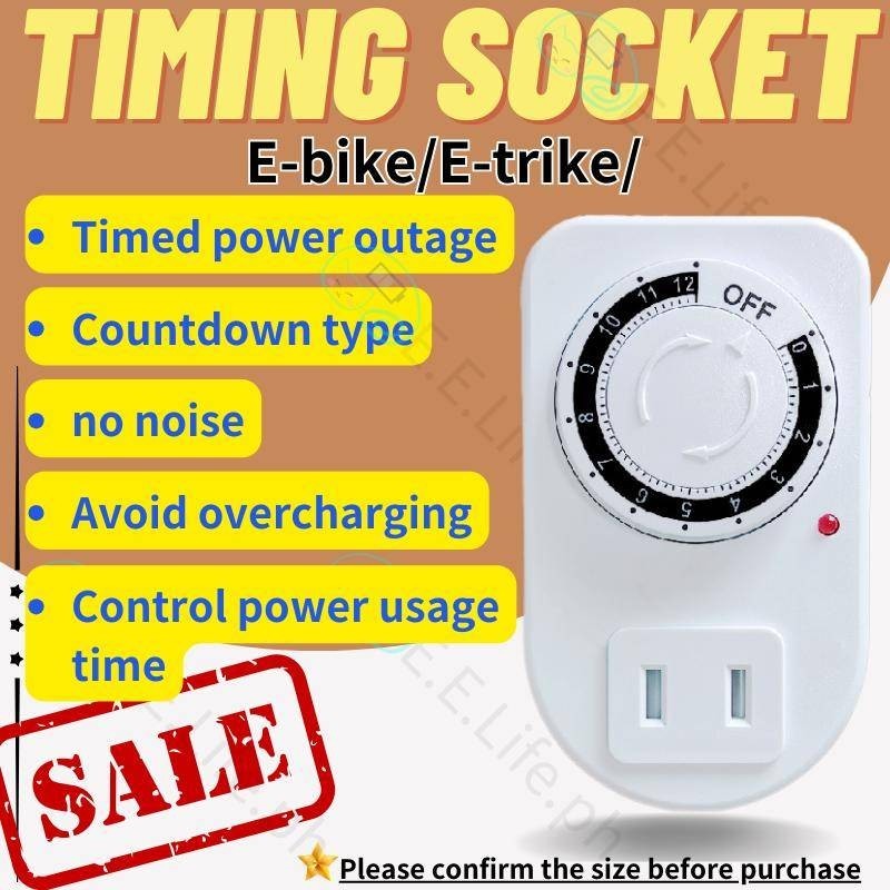 1pc 12 Hour Timing Socket Electric Vehicle Charging Timer Automatic Power Off Countdown