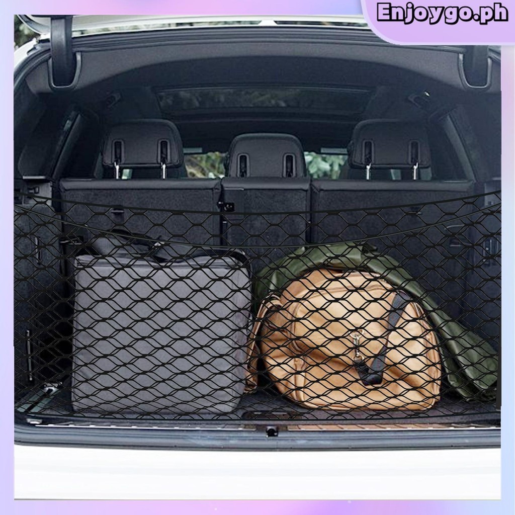 2Pcs Car Rear Cargo Net Adjustable Elastic Storage Organizer Net Nylon ...