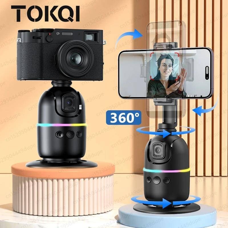 P03 Auto Face Tracking Phone selfie stick Smart 360°rotation holder AI Follow-Up video Vlog Live ...