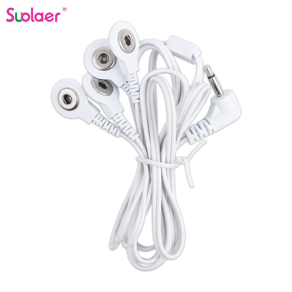 Suolaer 2/4 Way 3.5mm Button Tens Acupuncture Massager Electrical Nerve ...