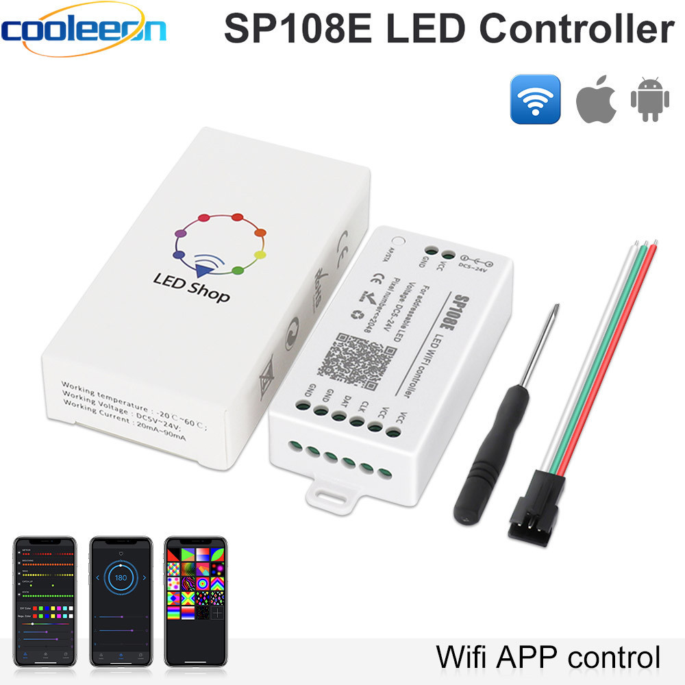 SP108E Wifi Dimmer Pixel LED Controller DC5-24V for WS2812B WS2811 ...