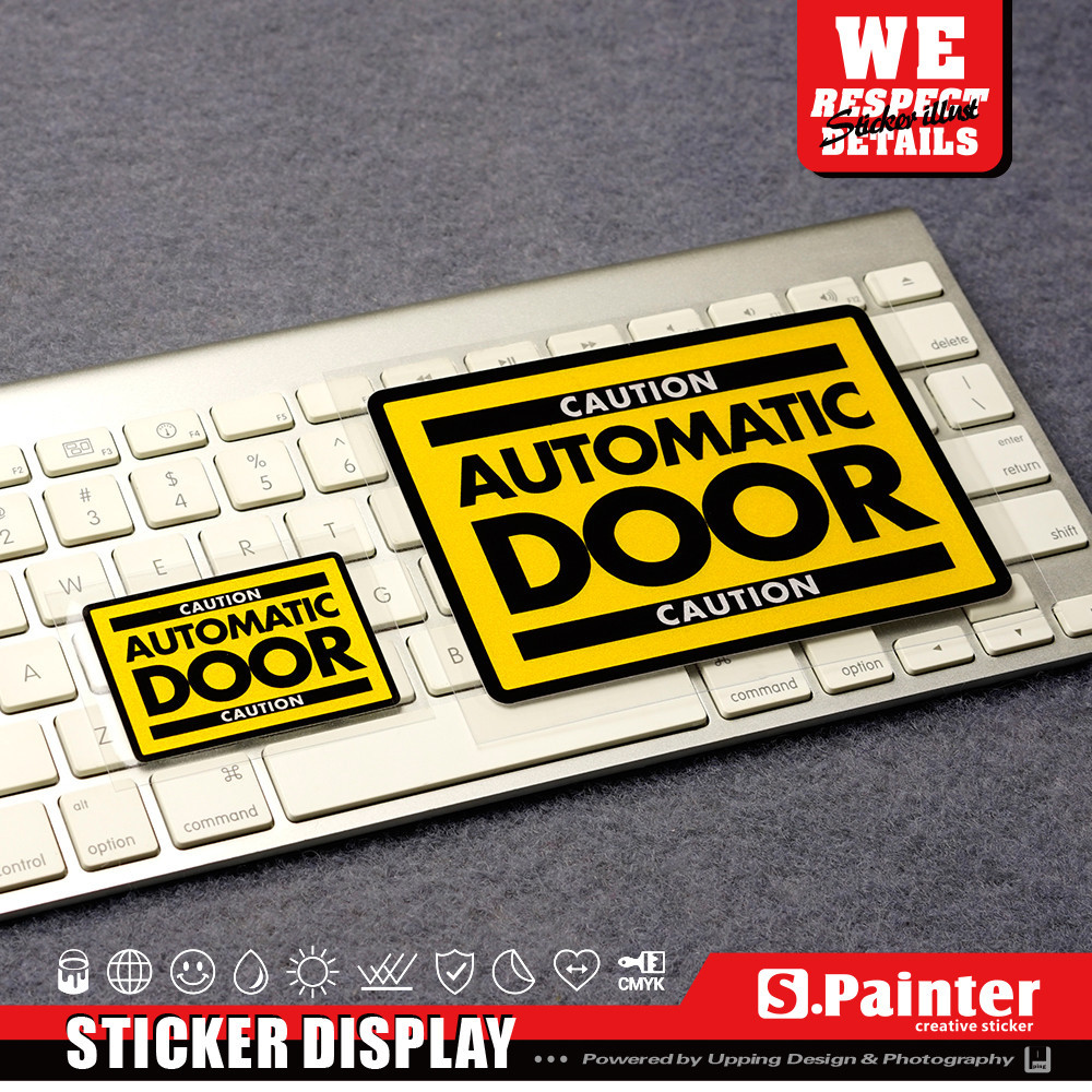 2pcs Car Styling Vinyl Warning Sticker AUTOMATIC Door Caution Tip ...