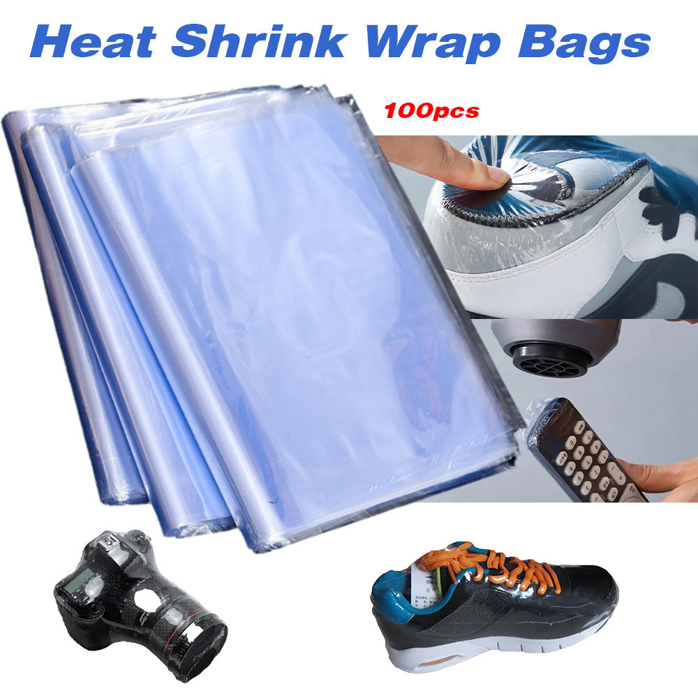 100Pcs Transparent PVC Heat Shrink Plastic Bag Package Wrap Film Bags ...