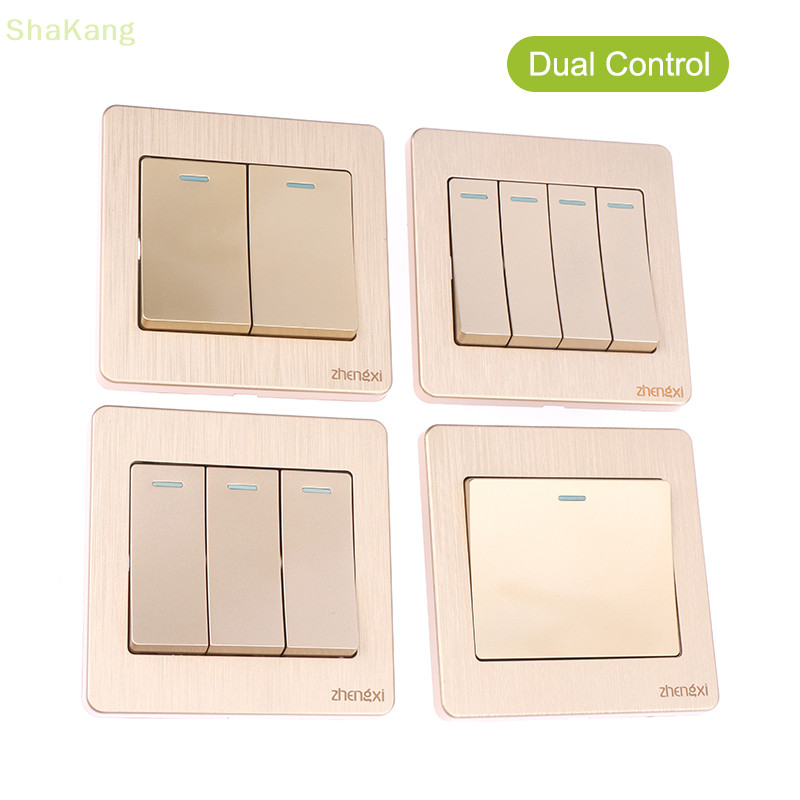 SKK 1PC Gold Wall Switch Push Button Wall Light Switch On / Off Push ...