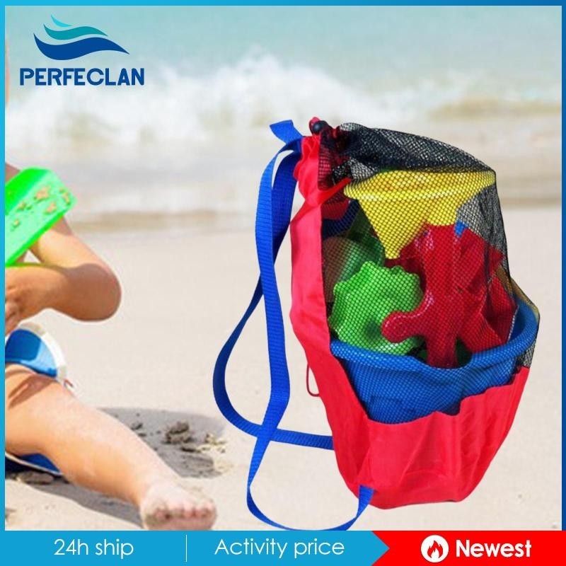[Perfeclan] Beach Mesh Bag Tote Beach Sand Storage Bag,Portable Toys ...