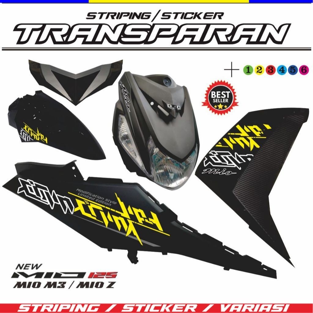 Mio M3/MIO Z STRIPING sticker With Transparent UV Variation | Shopee ...