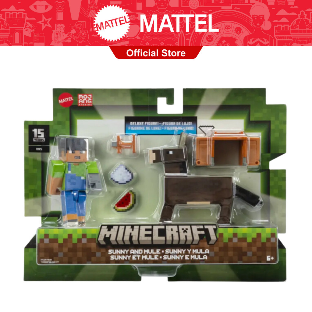 Minecraft Pack of 2 Action Figures (Armored Hourse and Steve, Sunny ...