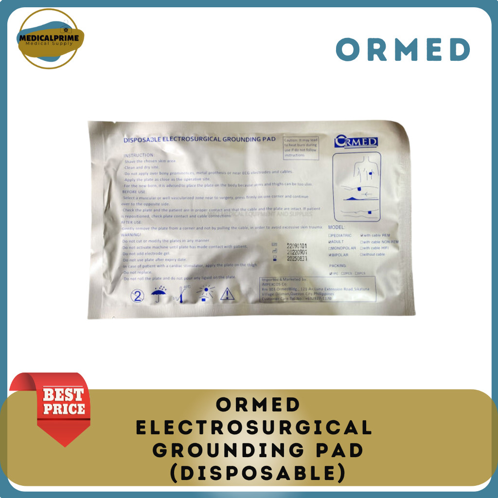 ORMED Disposable Electrosurgical Grounding Pad/ Cautery Pad(Adult ...