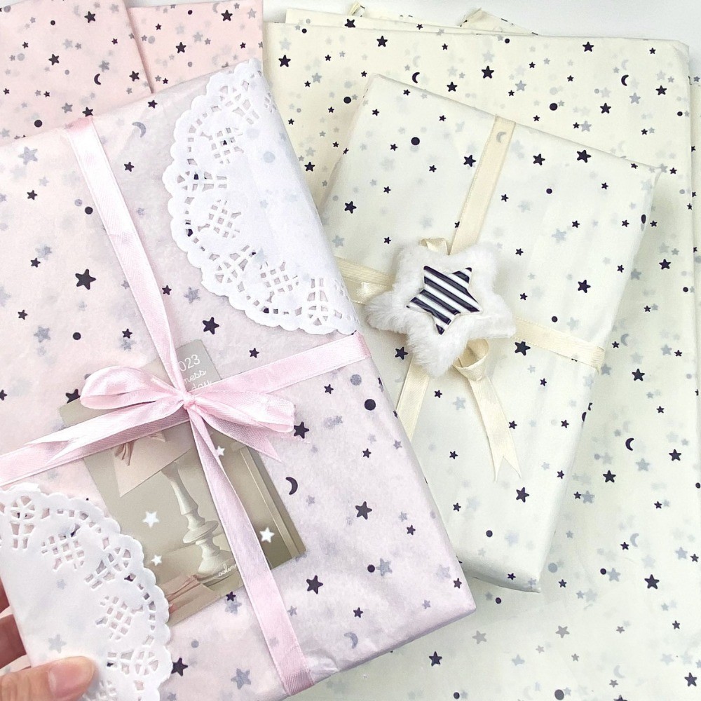 10 Sheets Ins Star Moon Copying Paper Gift Wrappers Packaging Material ...