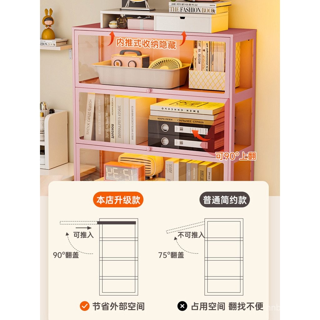 Fiberglass Bookshelf Display Cabinet Blind Box Millet with Dustproof ...