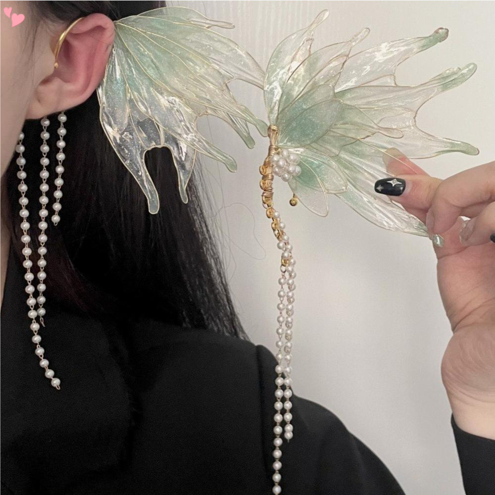 Mermaid Elf Ear Cuffs Supplies Fairy Wings Earrings Accessories Dress ...