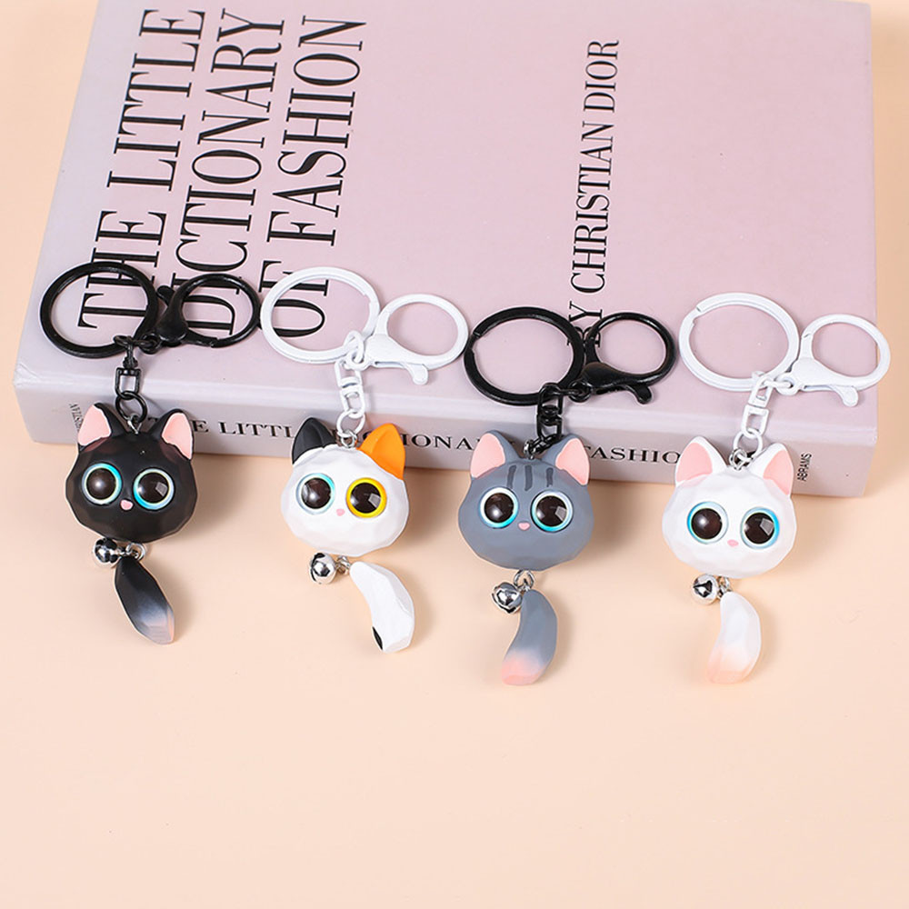 Simple Big Eyes Cat Keychains Fashion Kitten Doll Keyrings Handbag ...