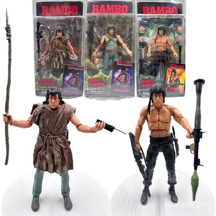 NECA Figure First Blood John J Rambo PVC Action Figure Collectible ...
