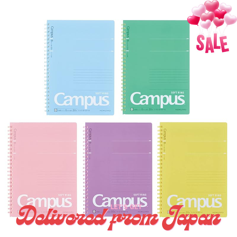 KOKUYO Campus Soft Ring Notebook Set - Dot B Ruled, Various Sizes and Colors, 5-Pack | Shopee ...