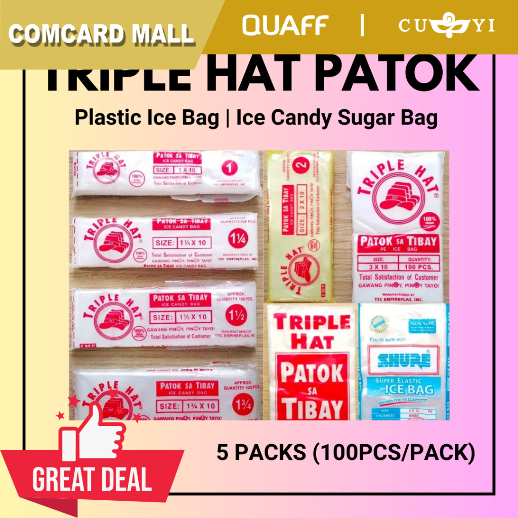 Triple Hat Patok / Shure Brand Ice Candy Bag - 5 packs (500 Pieces ...