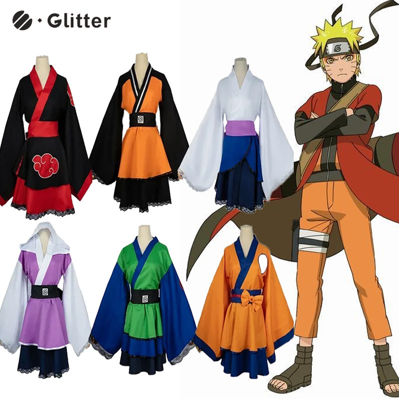 Naruto Adult Japanese Kimono Cosplay For Adult Akatsuki Cloud Print ...