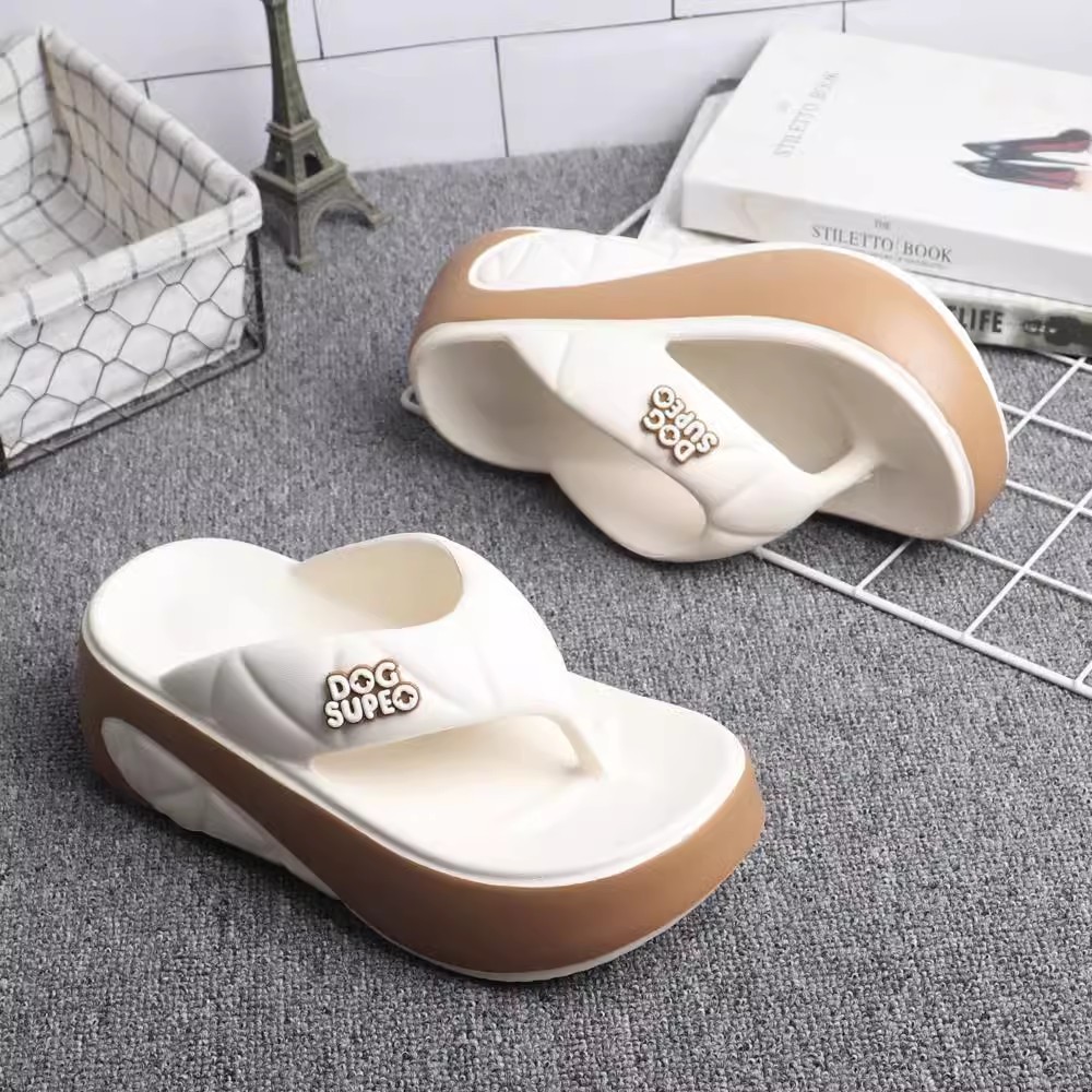 New Ladies Flip-Flops Thick-Soled Color Matching Simple Fashionable ...