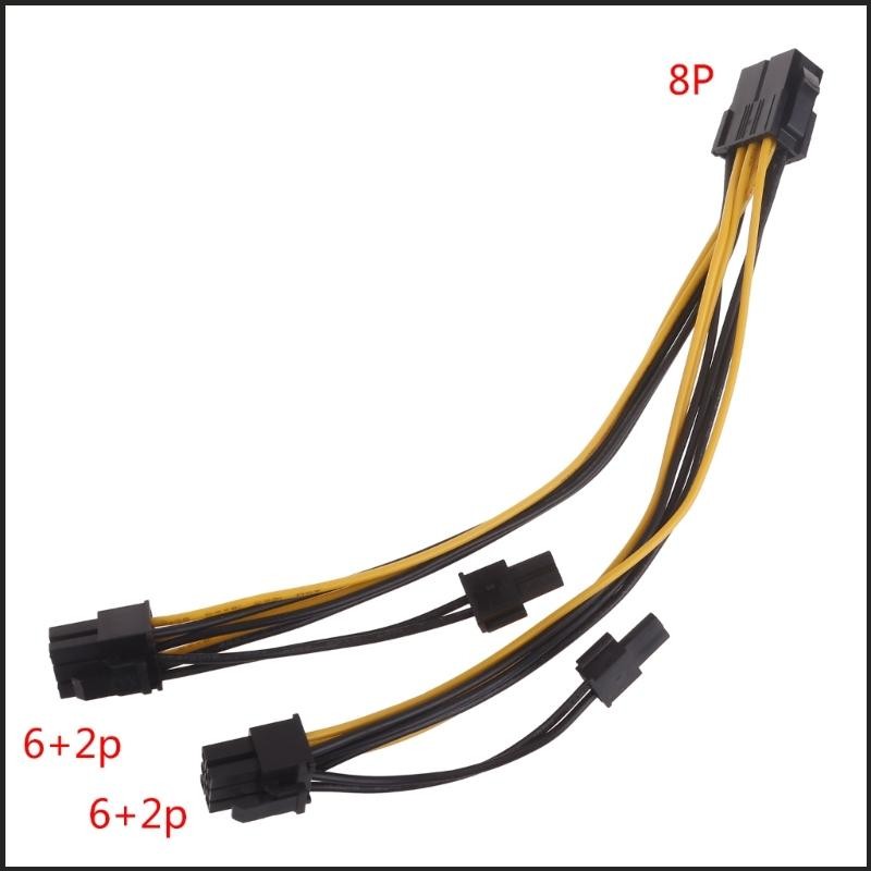 Utake 8 Pin to Dual 8 Pin 6+2 PCI for Express Power Adapter Cable Power ...