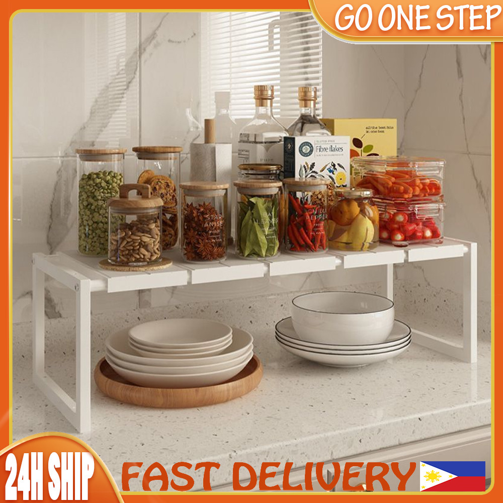 Expandable Kitchen Shelf Cabinet Under Sink Storage Shelf Stackable ...