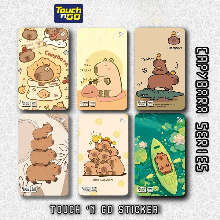 ( Capybara Series ) Touch n Go Card Sticker Cover TNG / MASTER / VISA / CREDIT/ DEBIT CARD ...