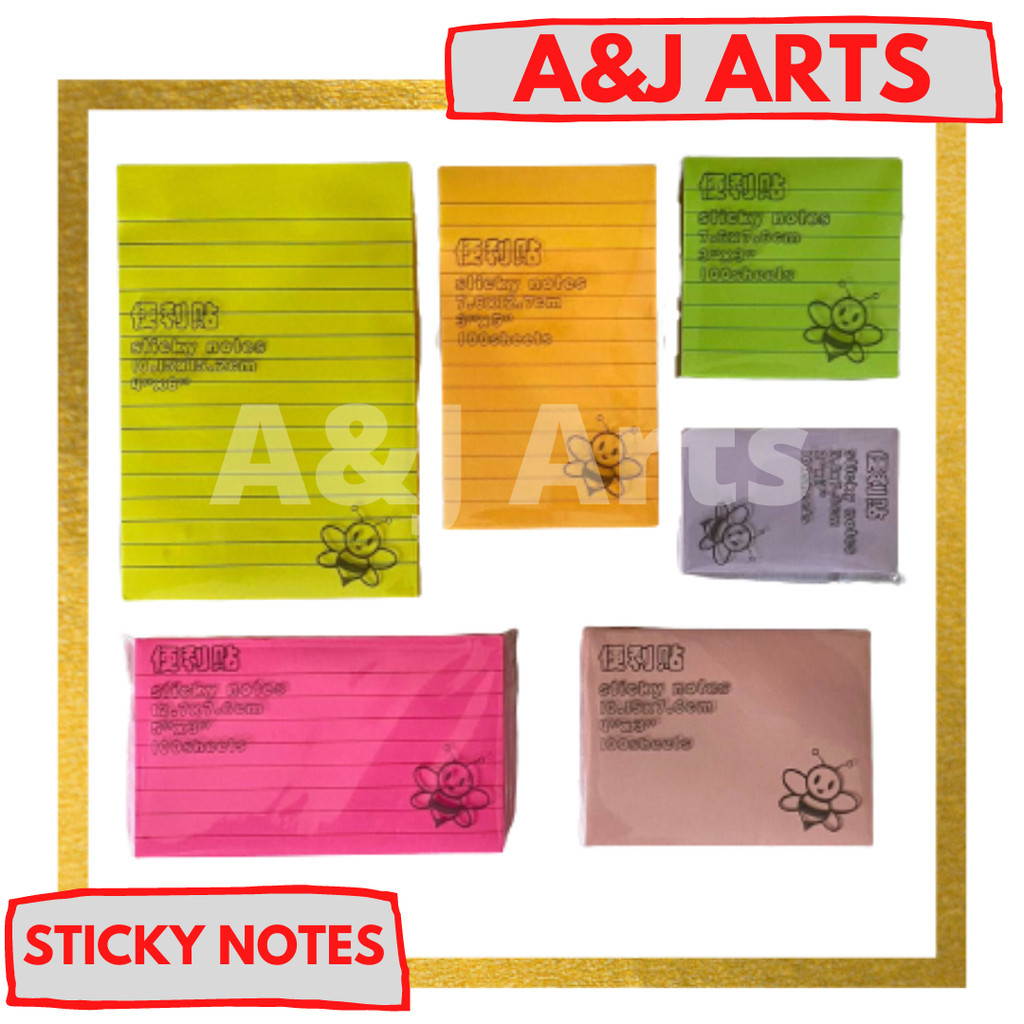 Joy Sticky Notes Neon and Paster Colors Sticky Notes 3x3 2x3 3x4 4x5 ...