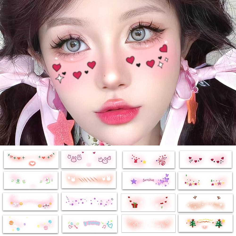 Sweet Girl Disguise Makeup Face Sticker Love Girl Blush Rabbit Tatoo ...