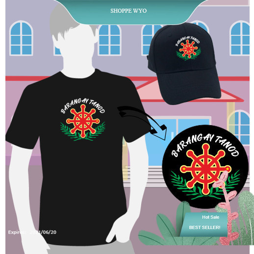 BARANGAY TANOD UNIFORM T-SHIRT & CAP BLACK ONLY with DTF PRINTS GOOD ...
