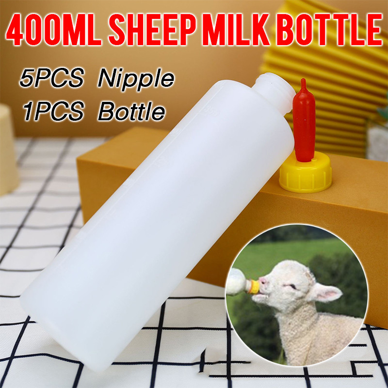 400Ml Lamb Nipple Bottle Piglet Sheep Goat Feeding Waterer With Rubber ...