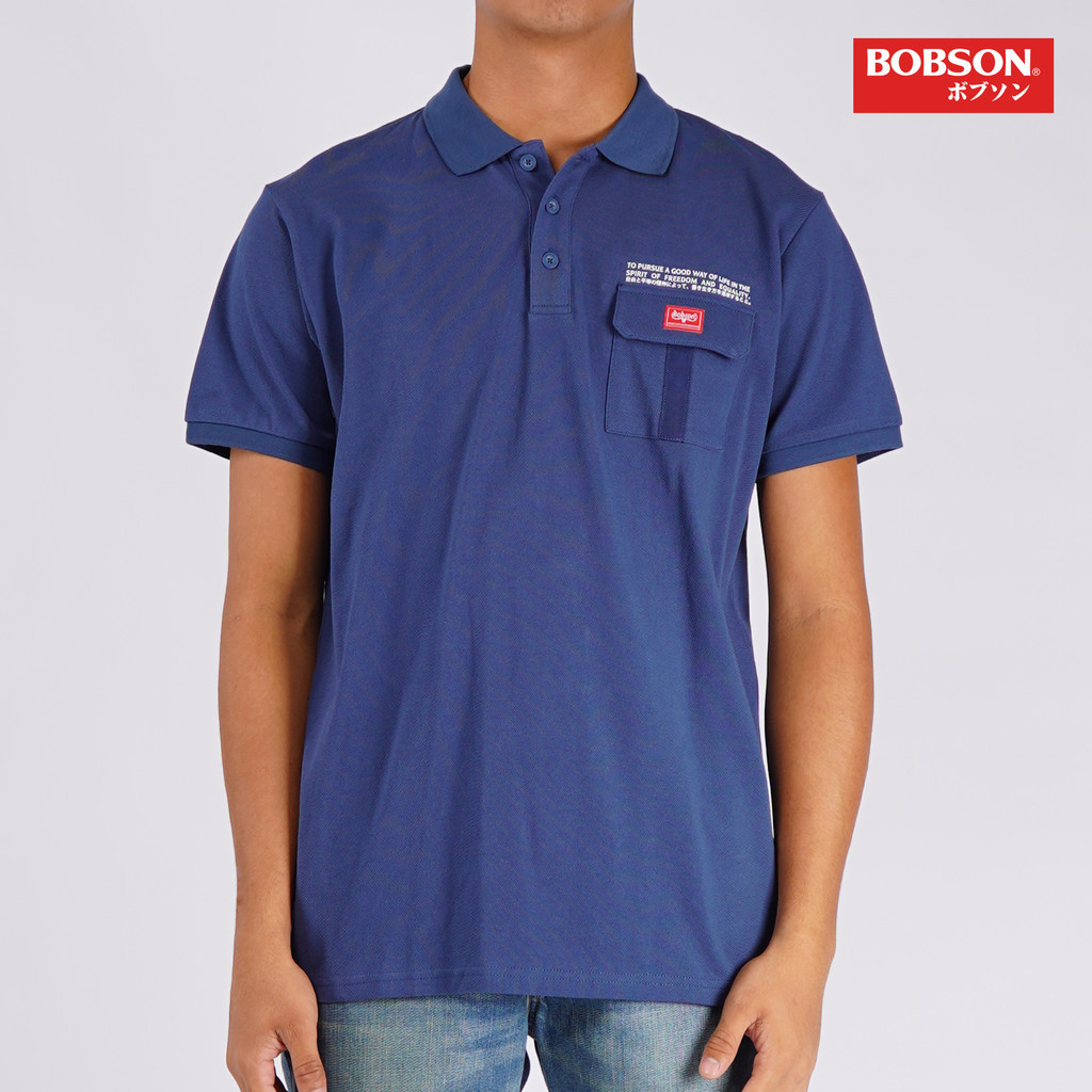 Bobson Japanese Men's Basic Collared Shirt for Men Trendy Fashion Apparel Slim Fit 113886 (Blue ...